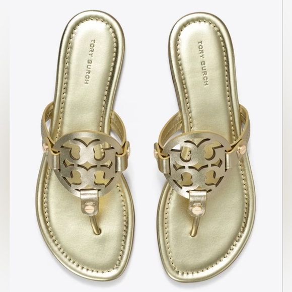 Tory Burch | Shoes | Tory Burch Designer Miller Metallic Spark Gold ...